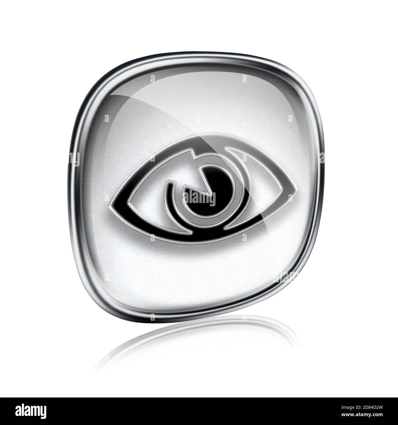 eye icon grey glass, isolated on white background Stock Photo - Alamy