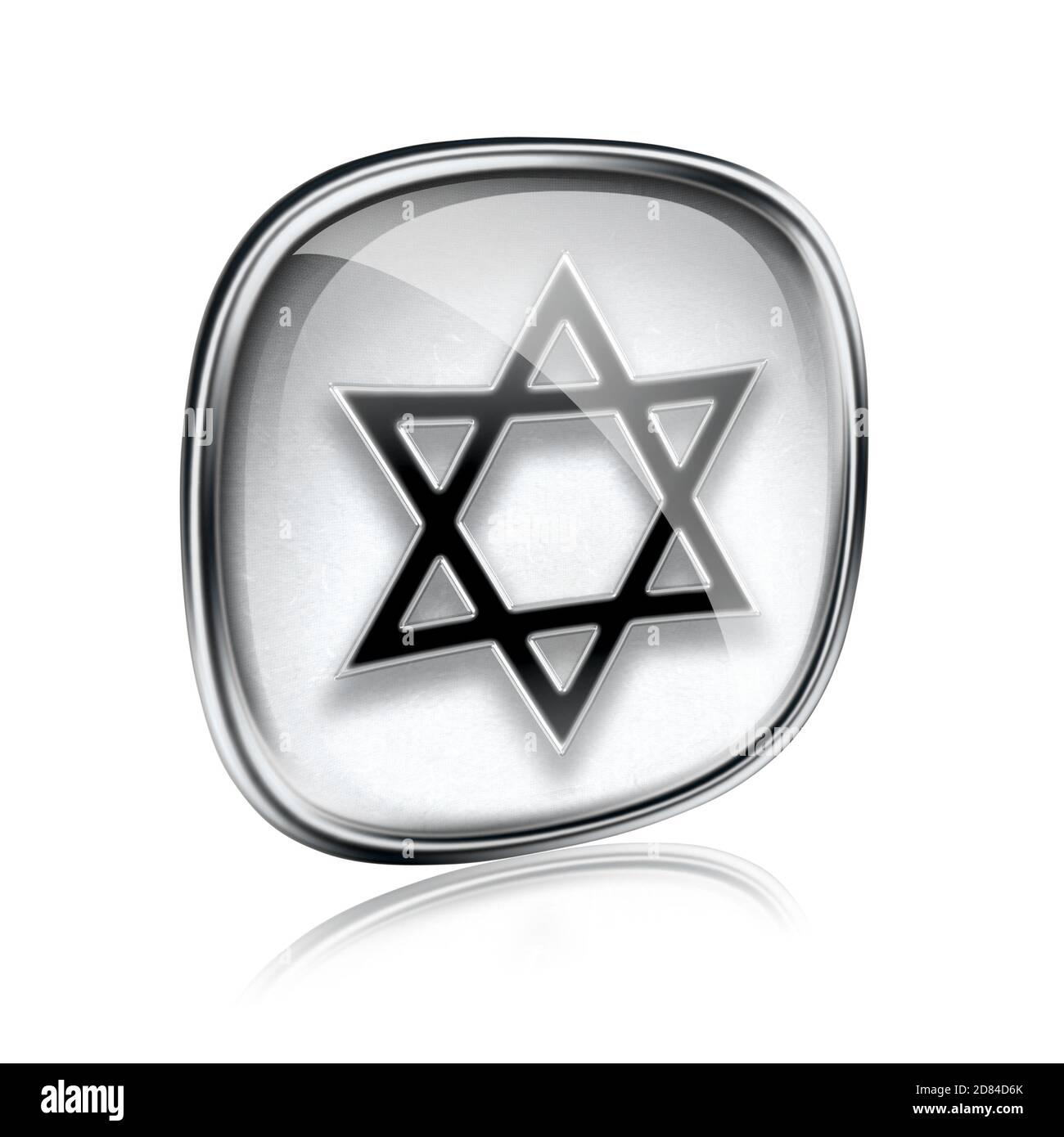 David star icon grey glass, isolated on white background Stock Photo ...