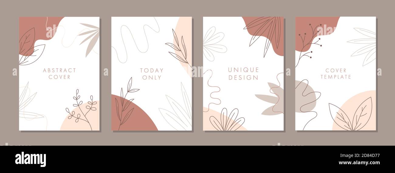 Set of abstract creative artistic templates with autumn concept ...