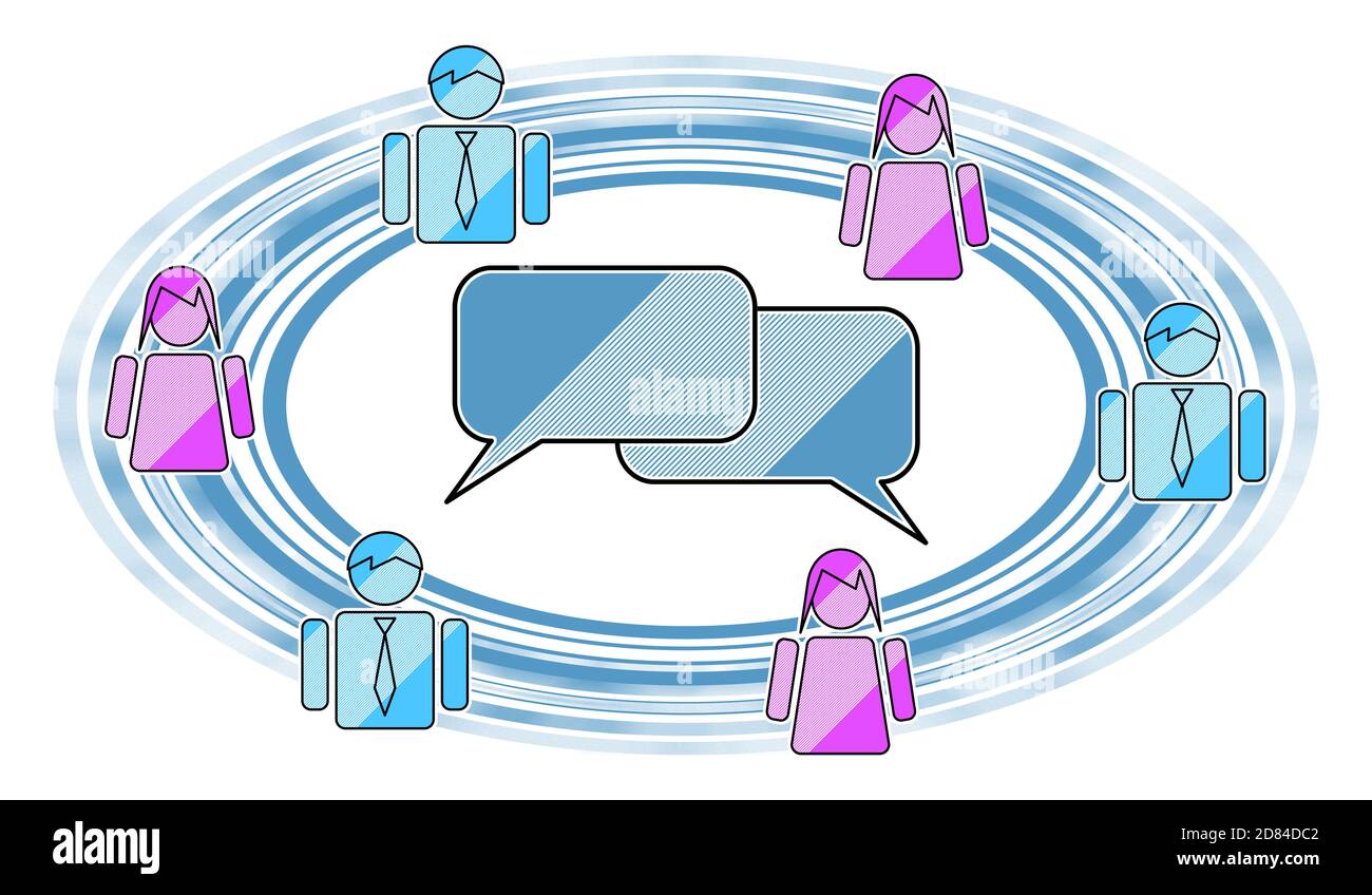 Illustration of a business communication concept Stock Photo - Alamy