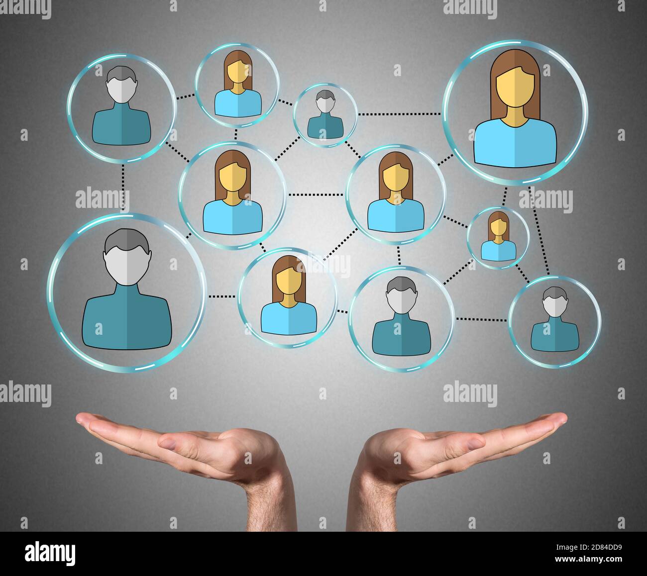 Open hands sustaining social network concept Stock Photo - Alamy