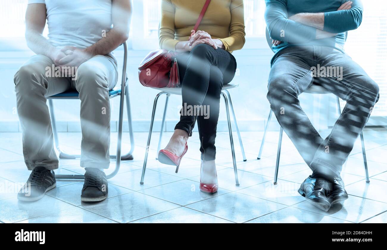 Group of people waiting for job interview; multiple exposure Stock ...
