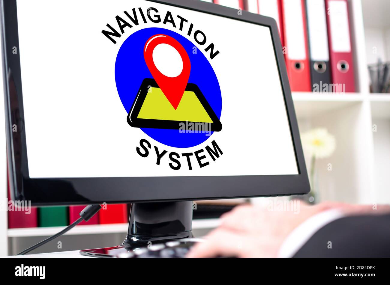 Navigation system concept shown on a computer screen Stock Photo - Alamy