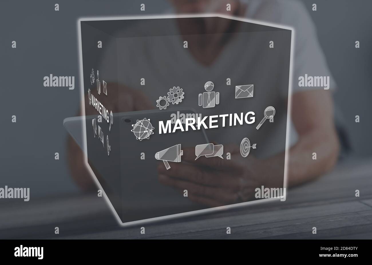 Marketing concept illustrated by a picture on background Stock Photo ...