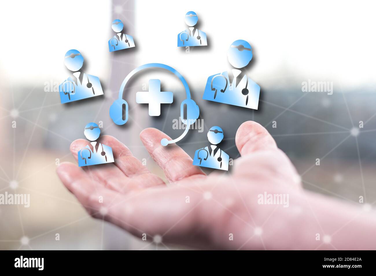 Online medical support concept above a hand of a man Stock Photo - Alamy