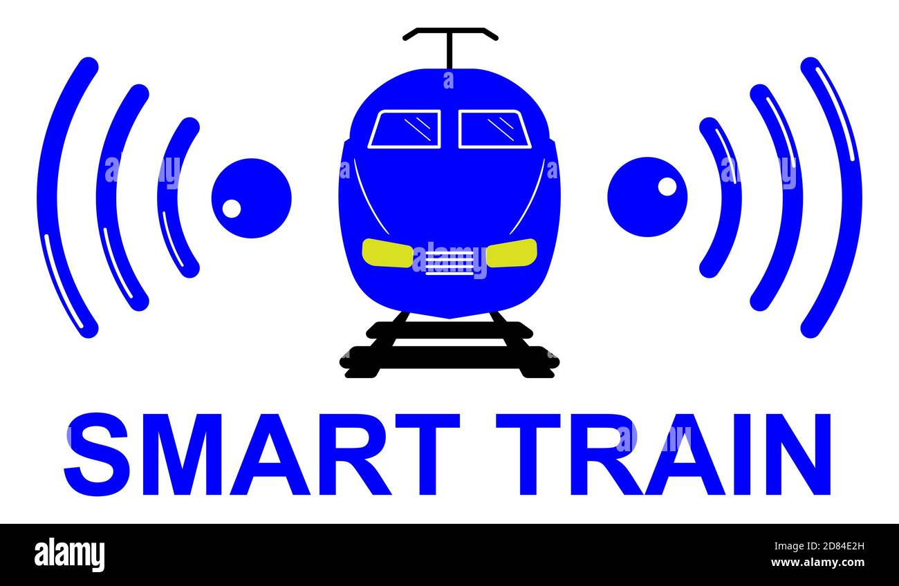 Illustration of a smart train concept Stock Photo - Alamy