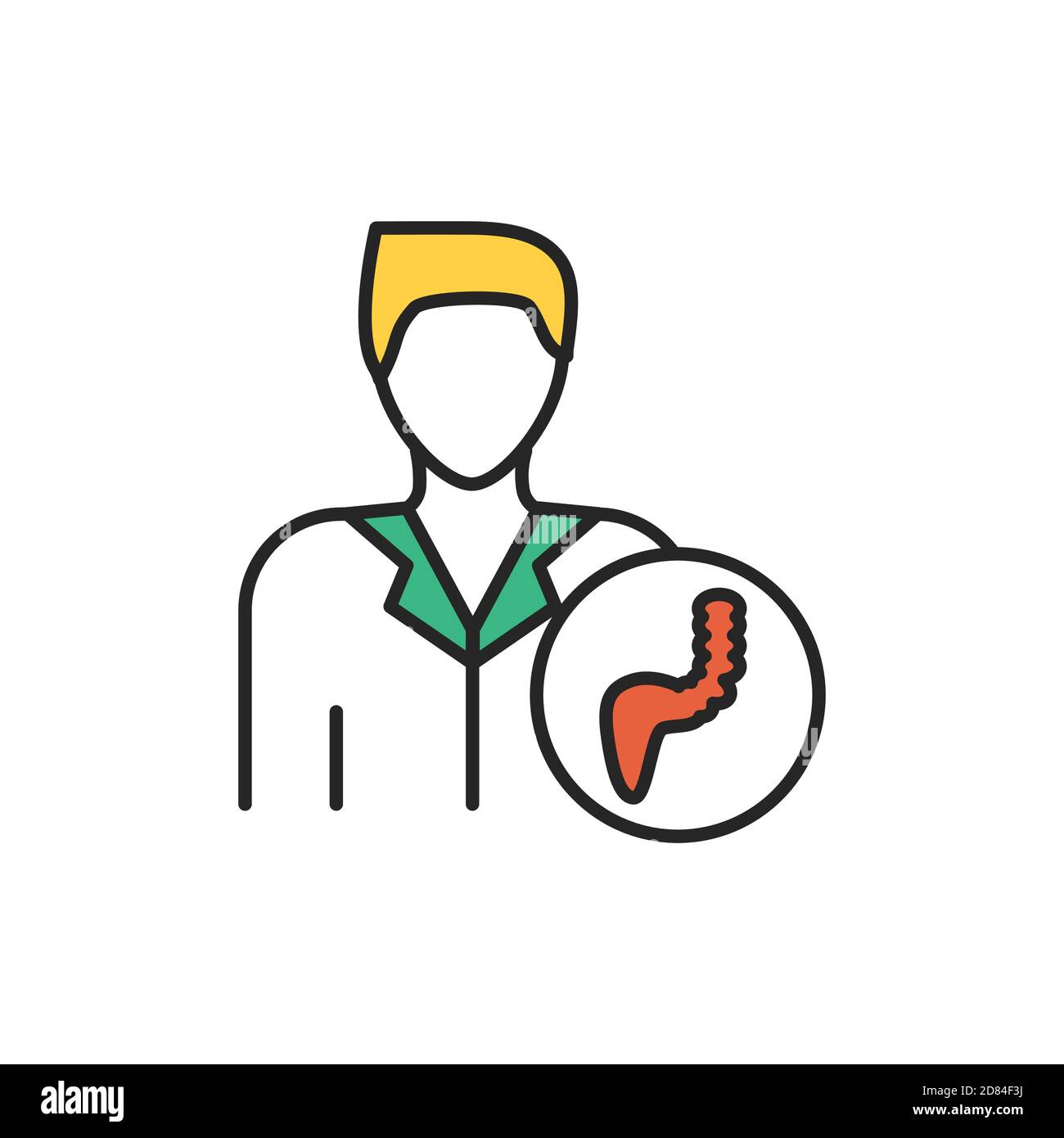 Proctologist color line icon. Subject matter expert Stock Vector Image ...
