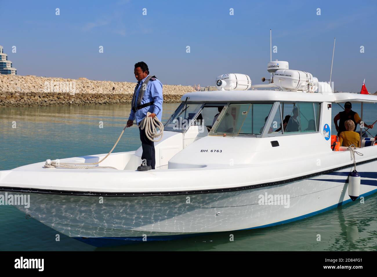 Water taxi used to transport people to Bu Maher Fort, National Museum ...