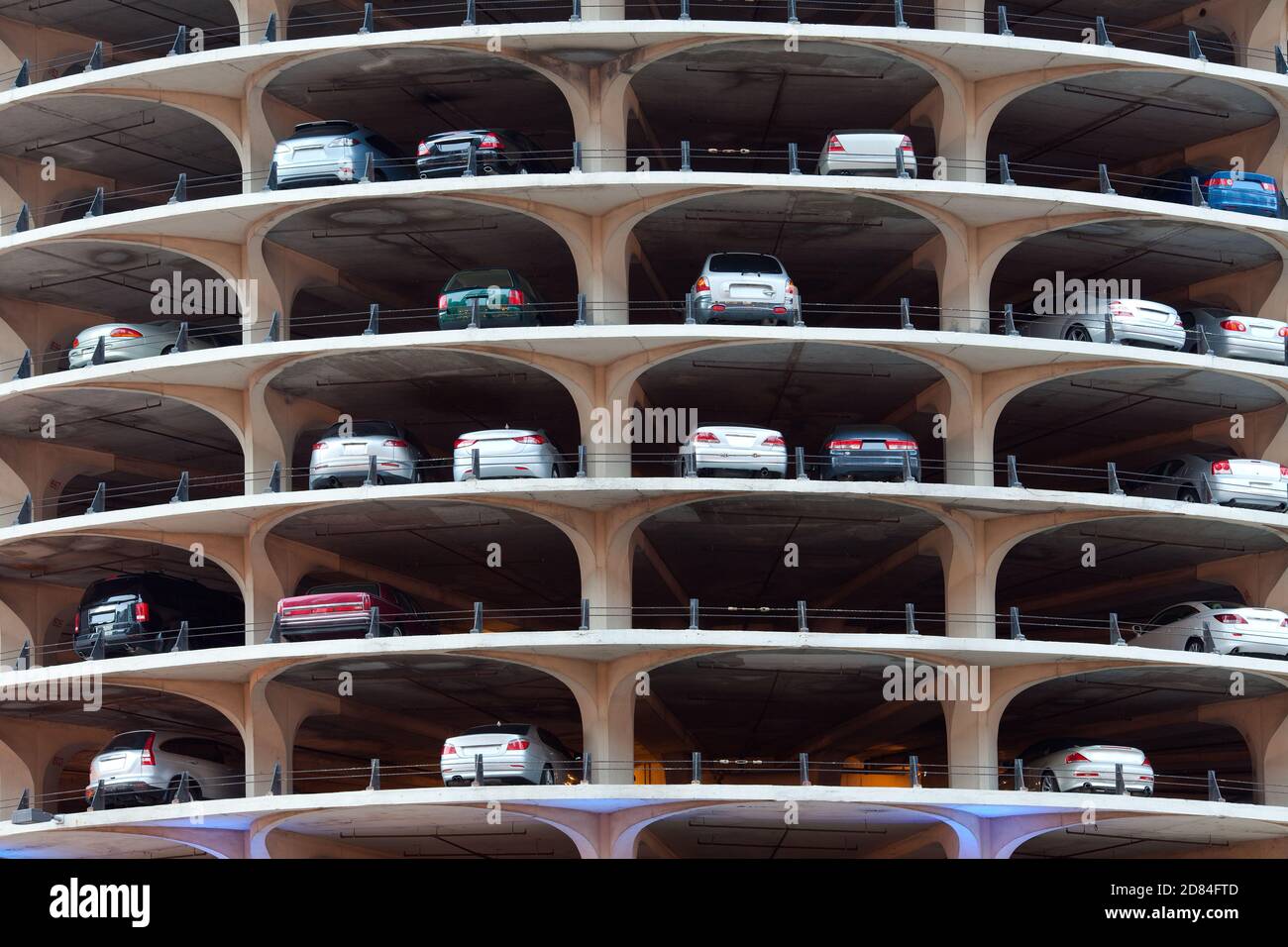 Cars parked in a buidling in Chicago, Illinois, USA Stock Photo - Alamy