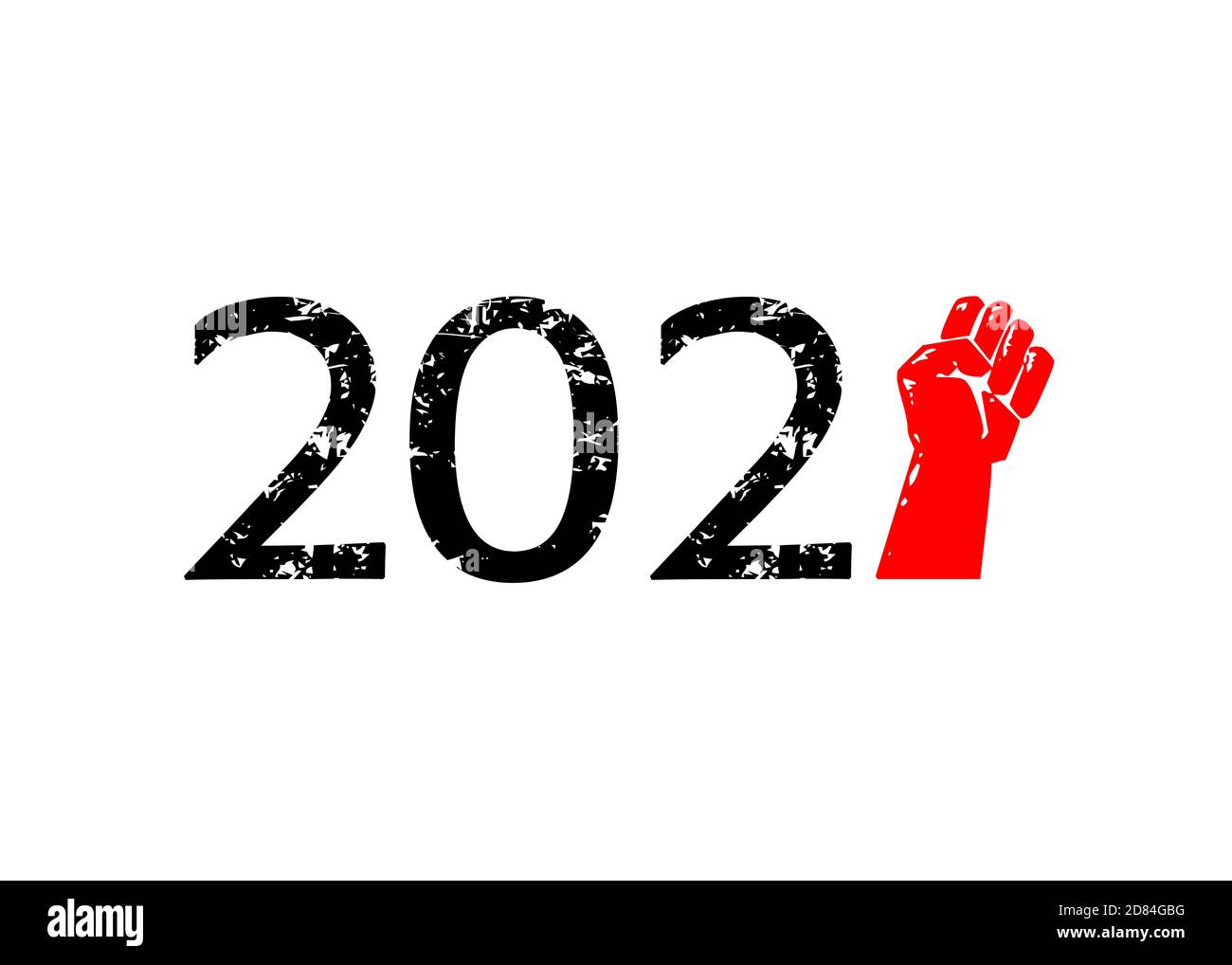 Fist 2021 symbol illustration Stock Photo - Alamy