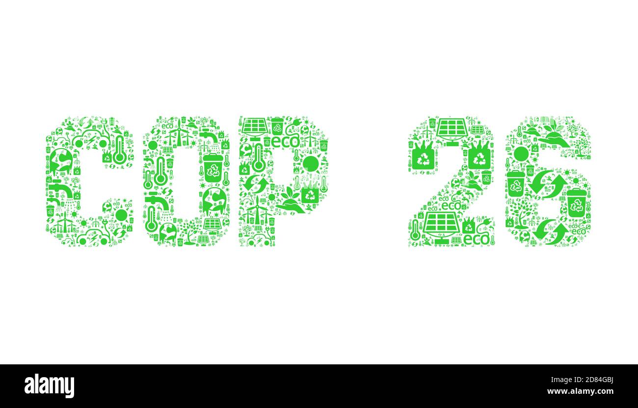COP 26 sign with a white background Stock Photo - Alamy