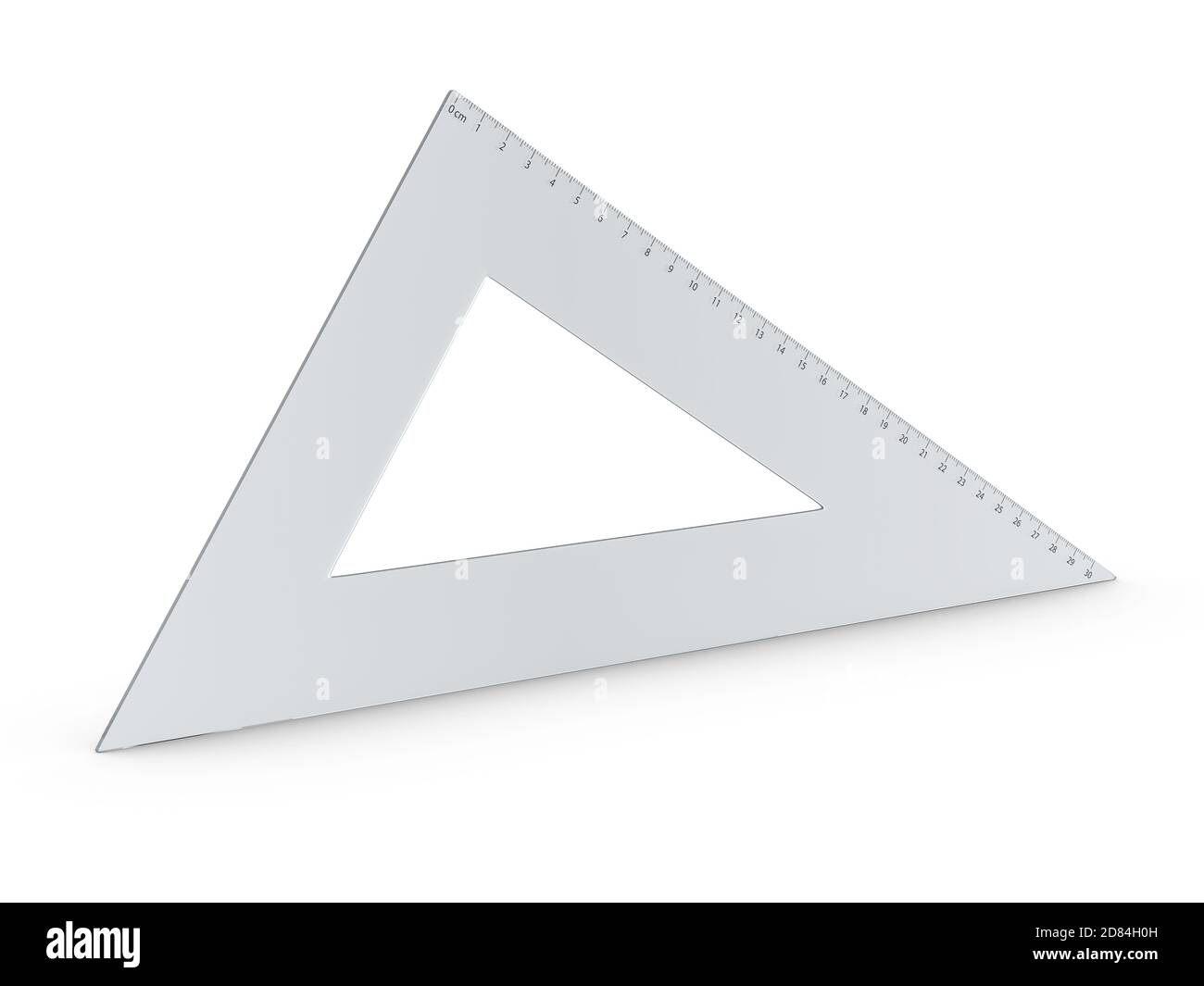 Triangle ruler on a white background. 3d illustration Stock Photo - Alamy
