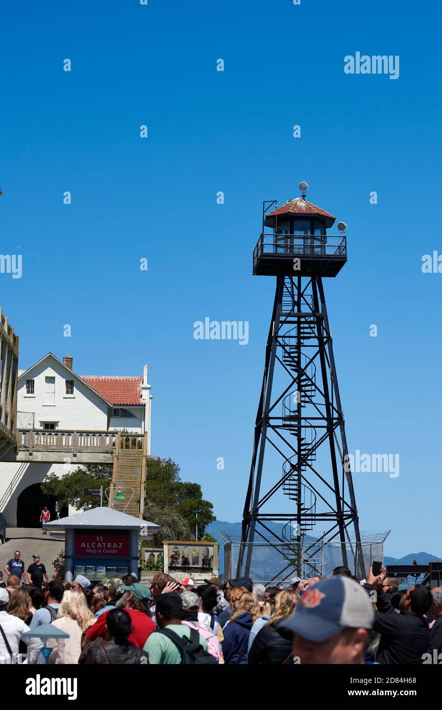 Watchtower, Alcatraz Prison, San Francisco, California, USA Stock Photo ...