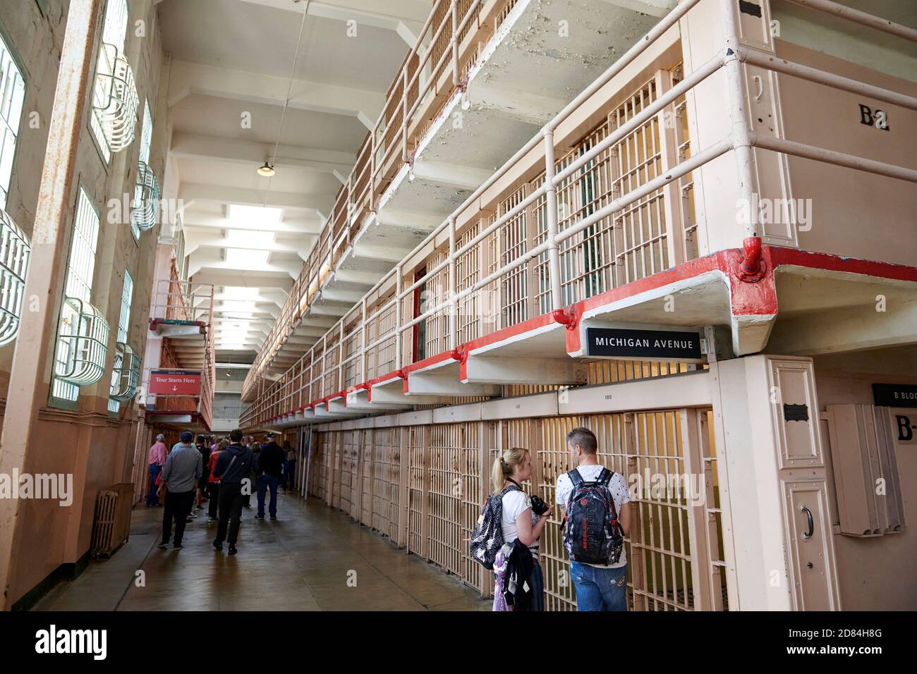 Michigan Avenue Cell Block at Alcatraz Prison, San Francisco ...