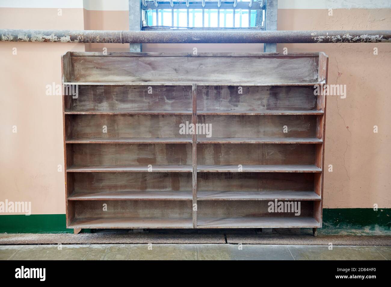 Empty Bookcase at Alcatraz Prison, San Francisco, California, USA Stock ...