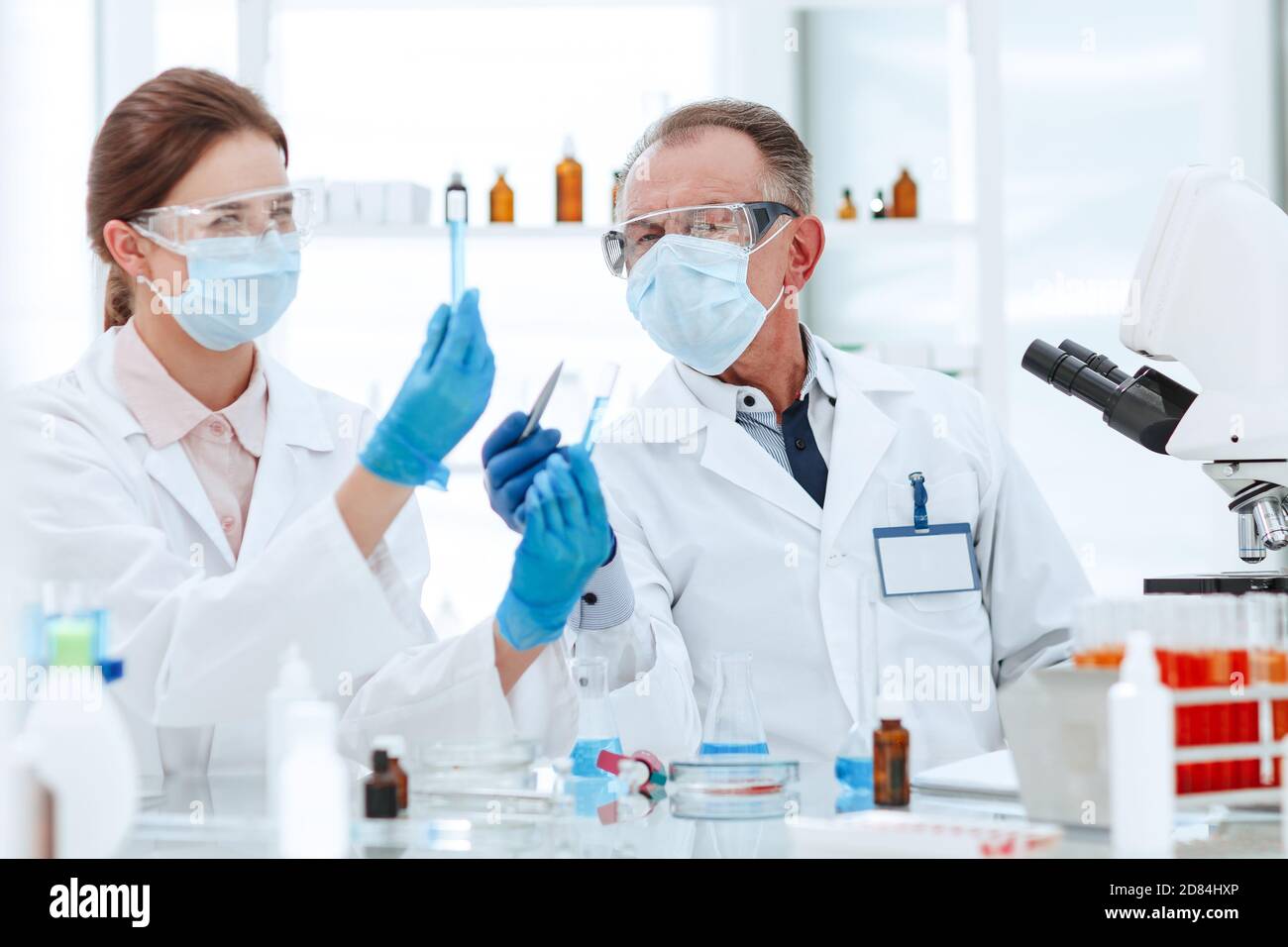 medical laboratory staff discussing the test results Stock Photo - Alamy