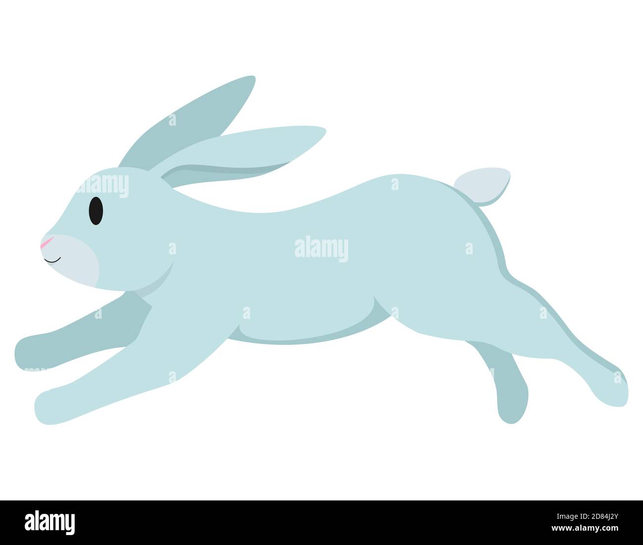 Jumping cute rabbit. Animal in cartoon style isolated on white ...