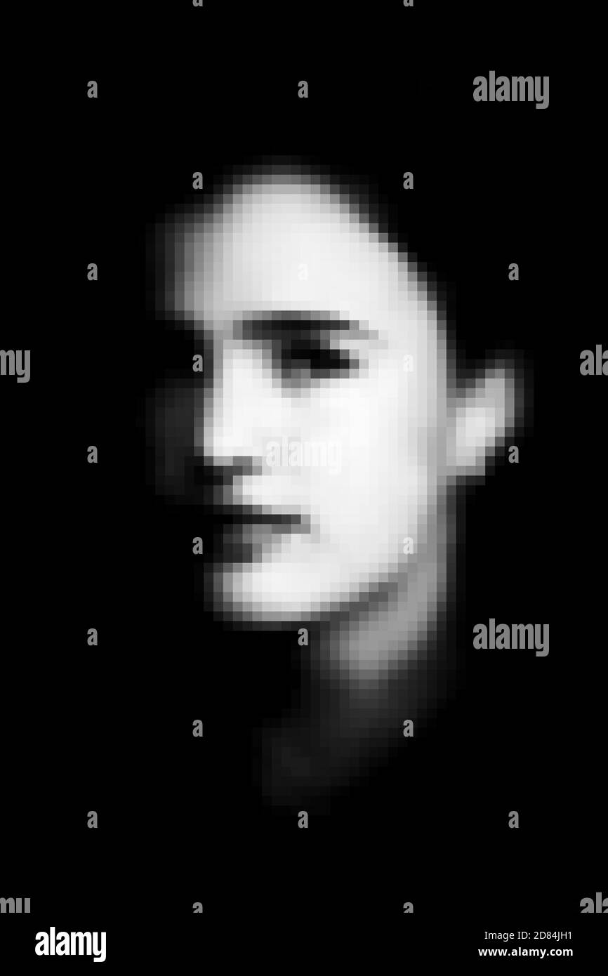 Pixelated Face Black And White High Resolution Stock Photography and ...