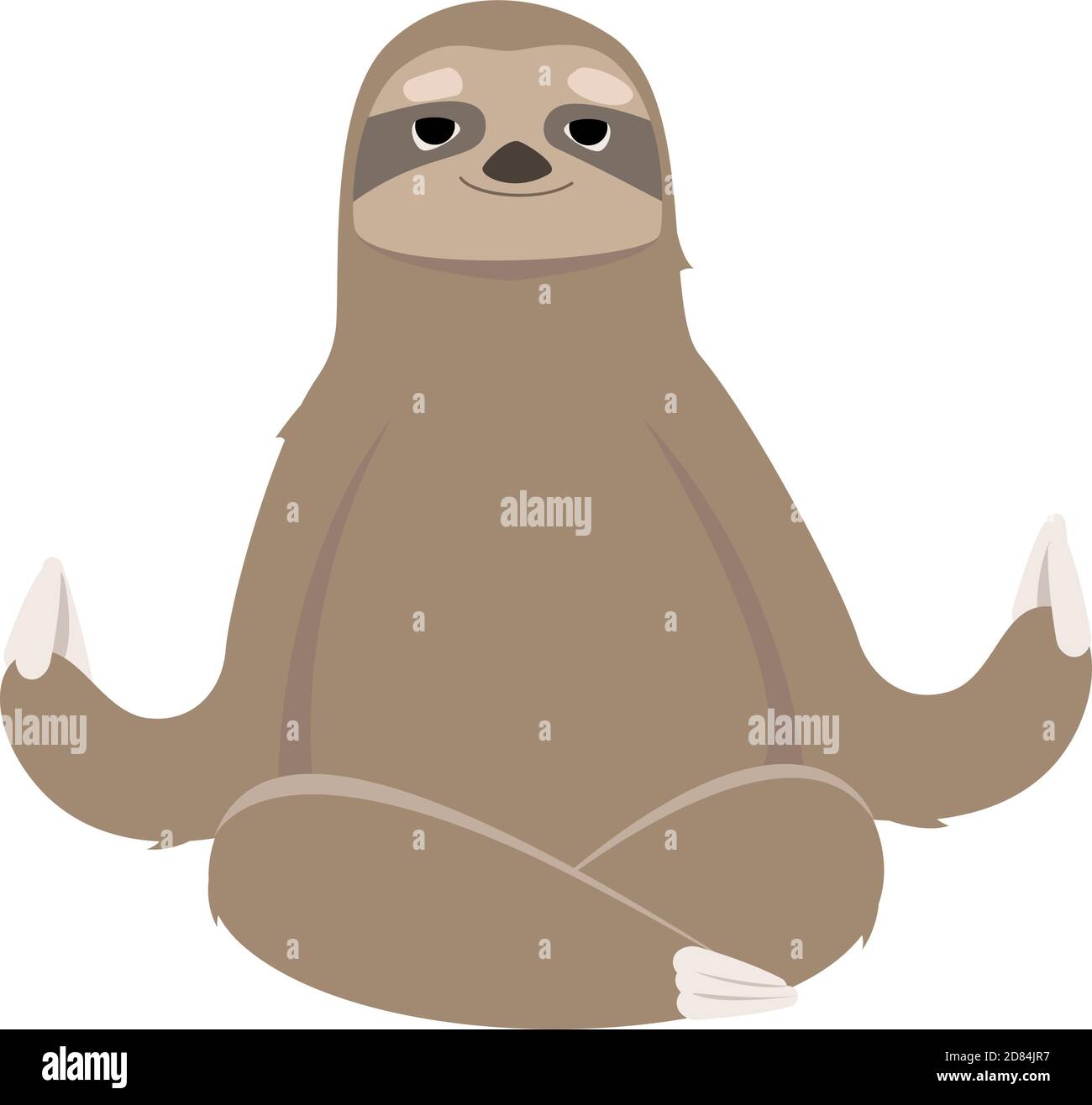 Sloth doing yoga. Cute animal in cartoon style isolated on white ...