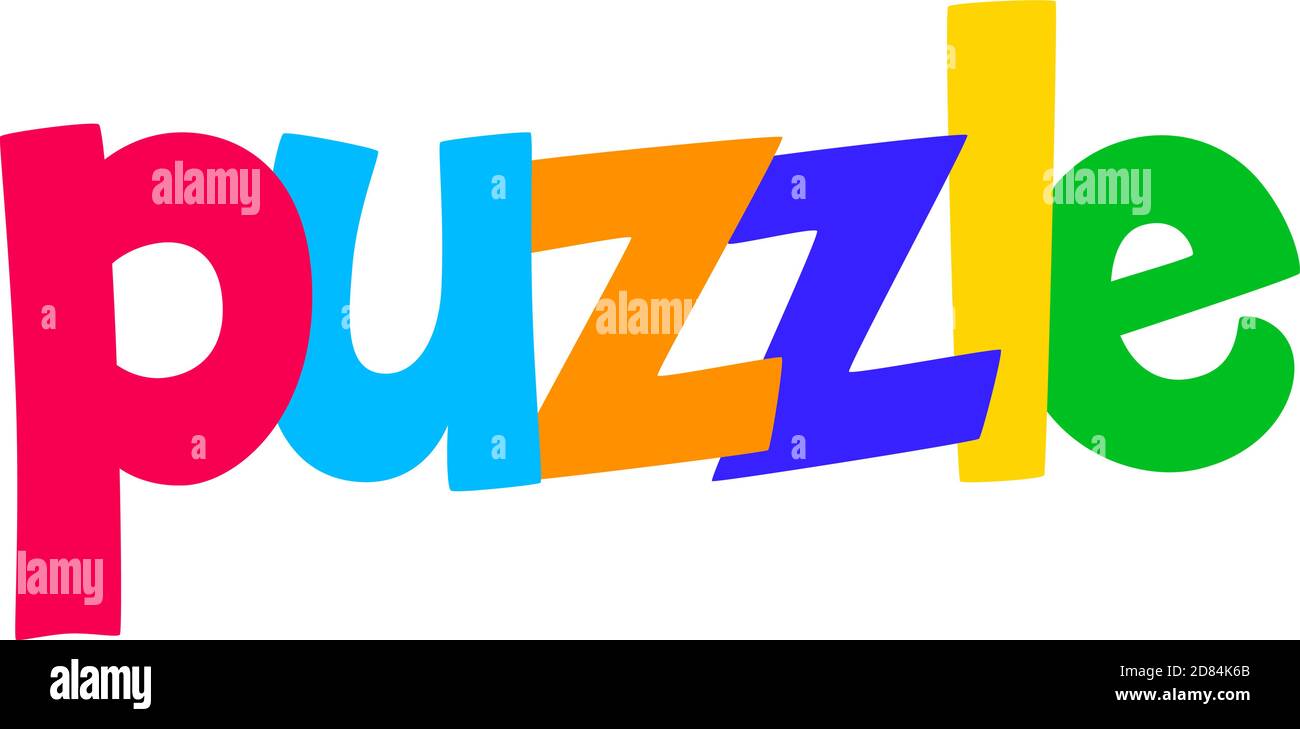 Puzzle vector lettering Stock Vector Image & Art - Alamy