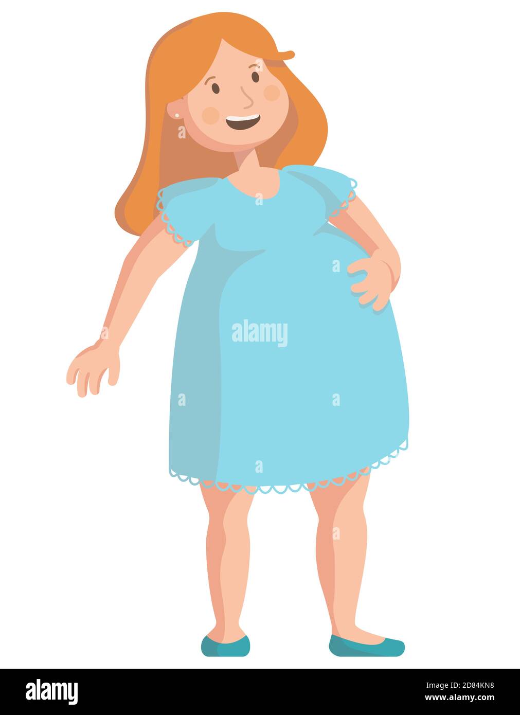 Pregnant woman. Character in cartoon style isolated on white background ...