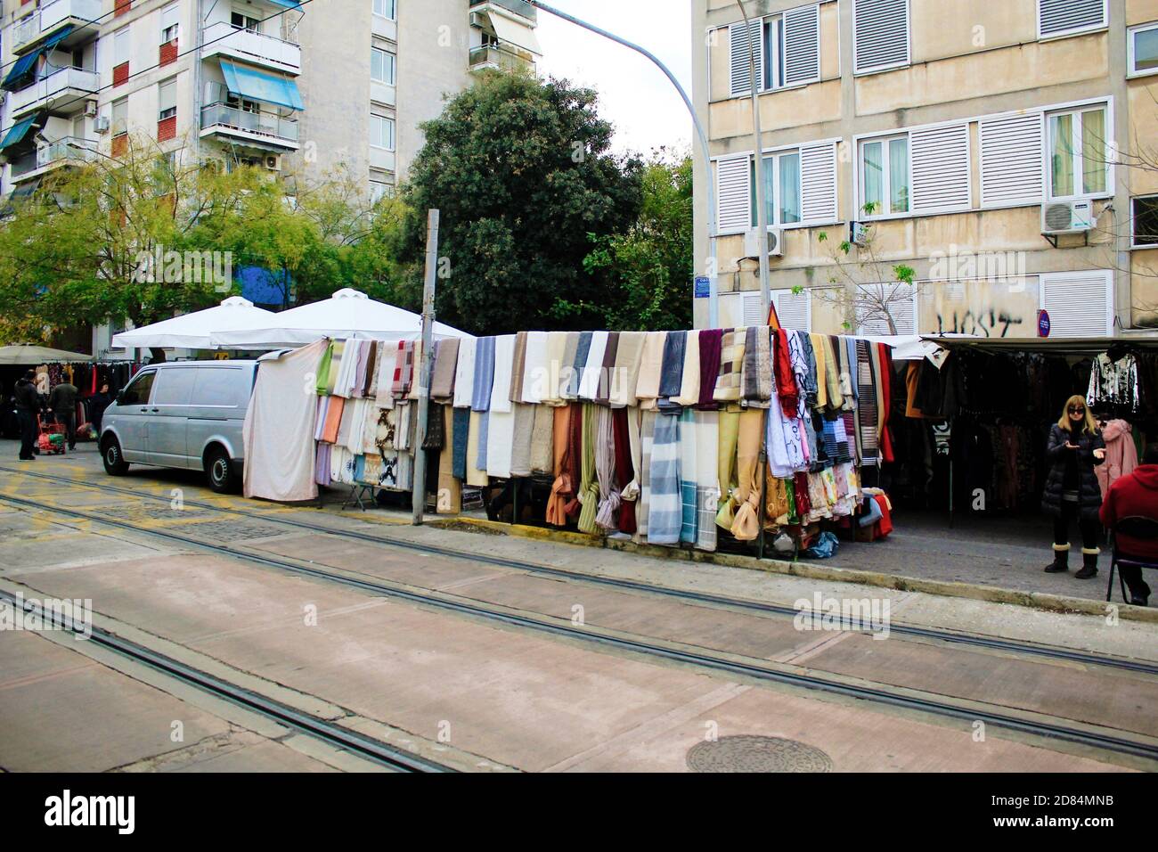 Street market, bazaar in Athens, Greece, December 1 2018 Stock Photo ...