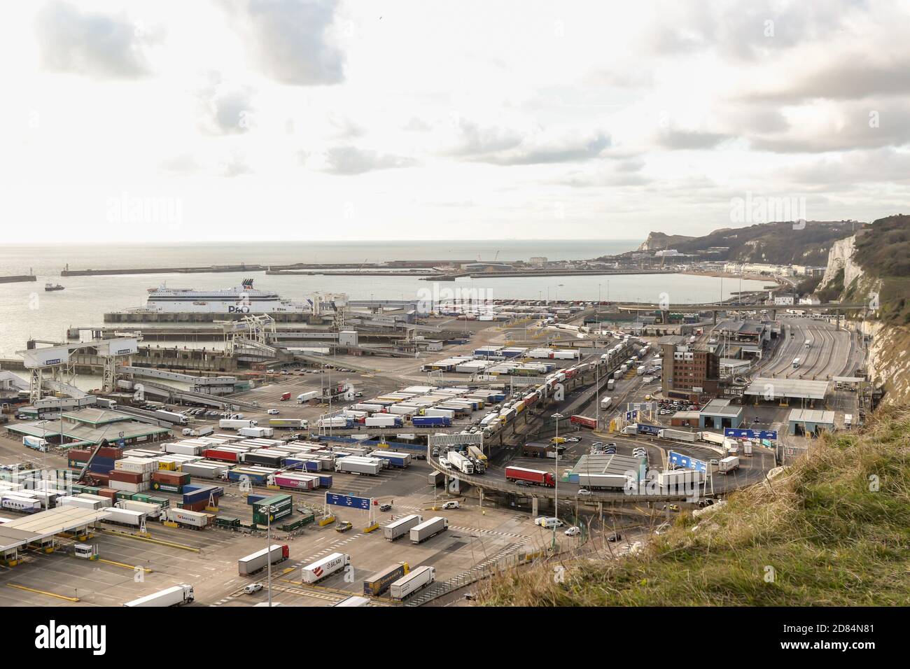 Dover, United Kingdom, 18th January 2019:- A view of the Port of Dover ...