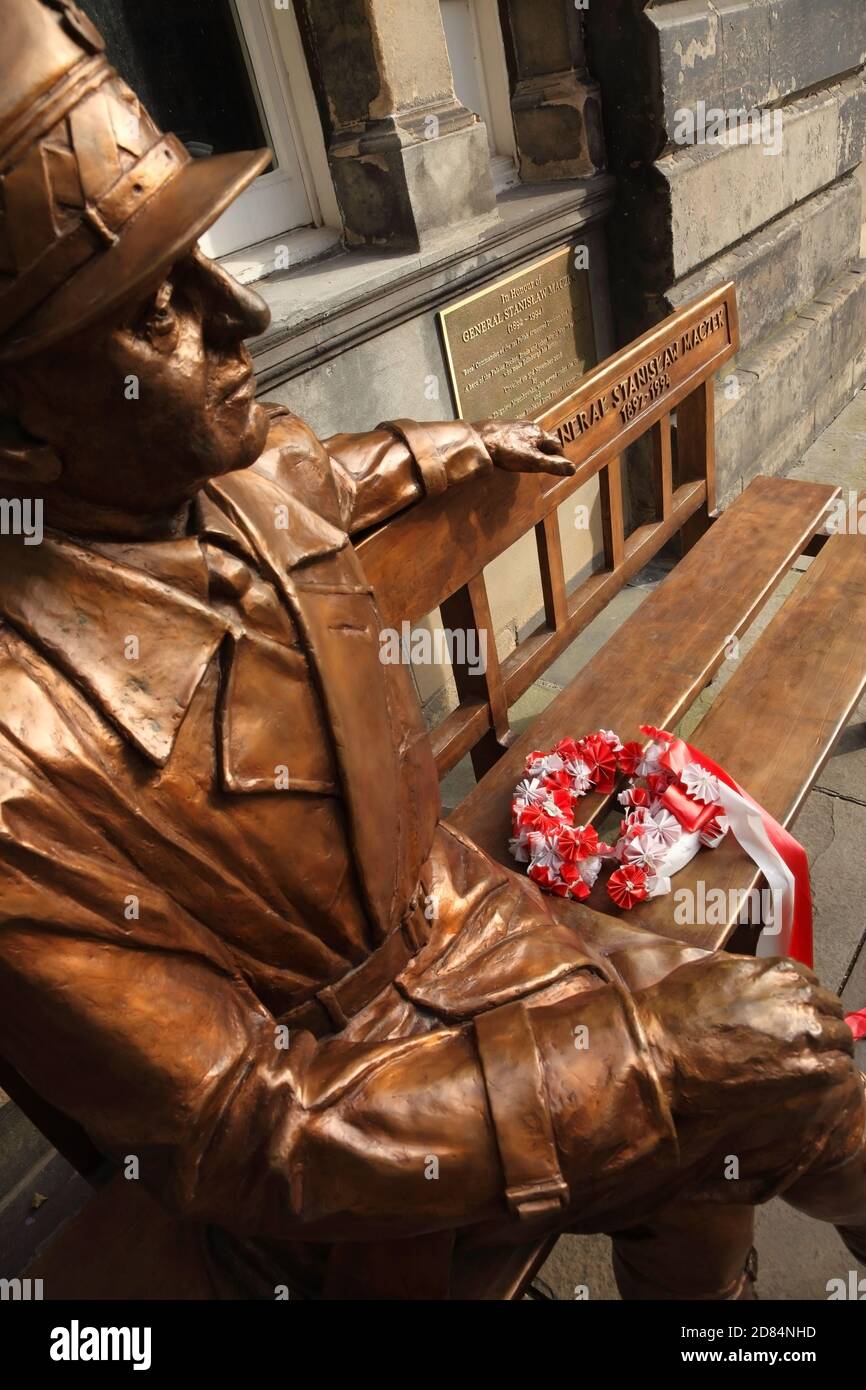 Statue of the Polish tank commander General Stanisław Maczek who fought ...