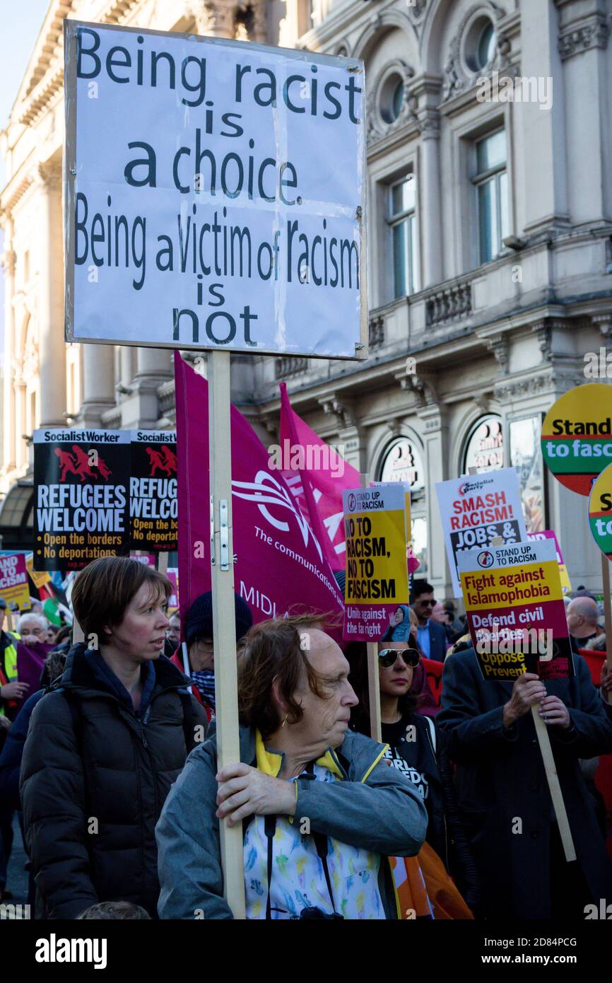 London, United Kingdom, November 17th 2018:- The Stand Up To Racism ...