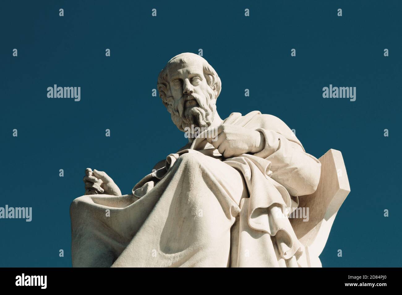 Statue of the ancient Greek philosopher Plato in Athens, Greece Stock ...