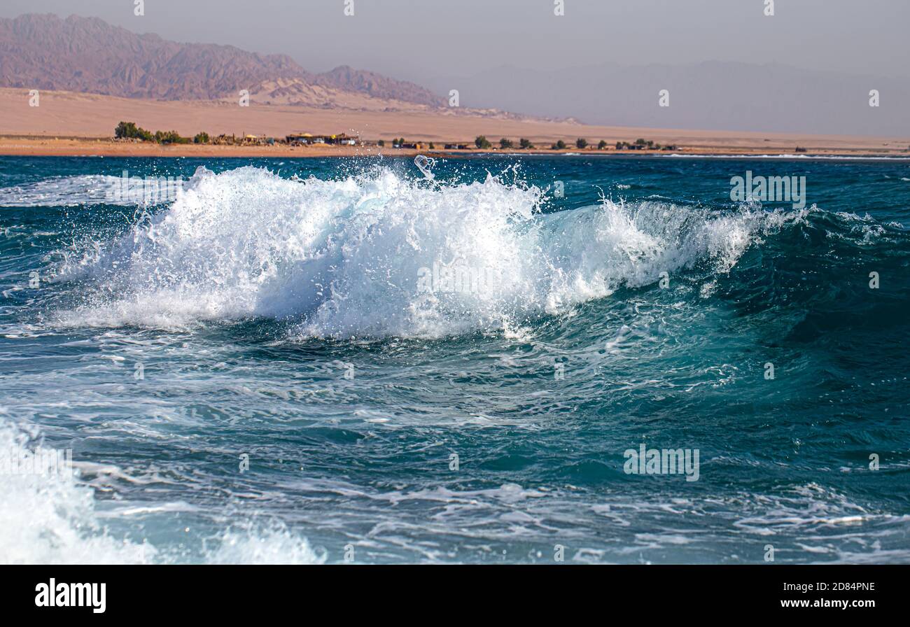 Beautiful raging seas with sea foam and waves. Background of turquoise ...