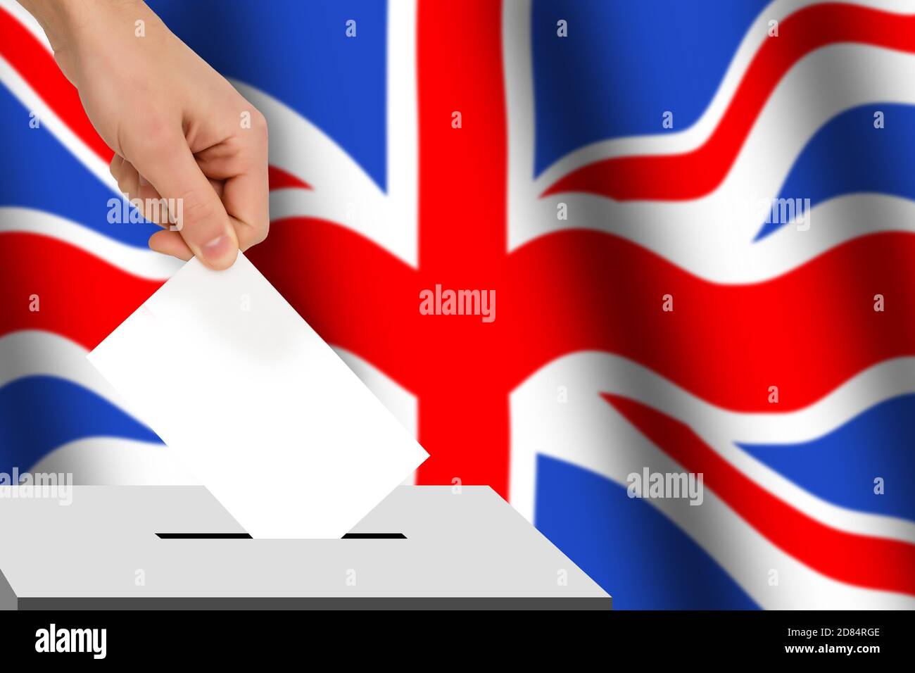 hand drops the ballot election against the background of the flag ...