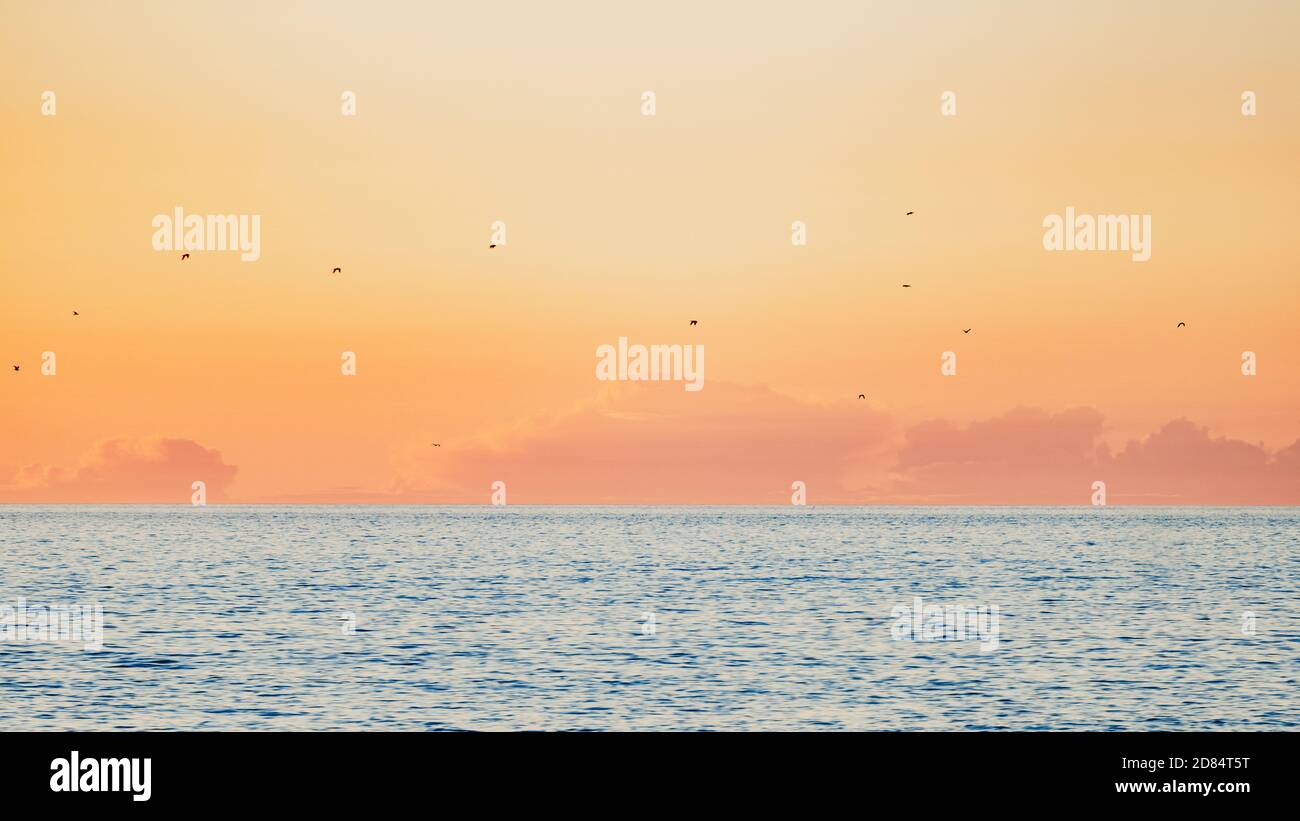 Flying over ocean sunset beautiful hi-res stock photography and images ...
