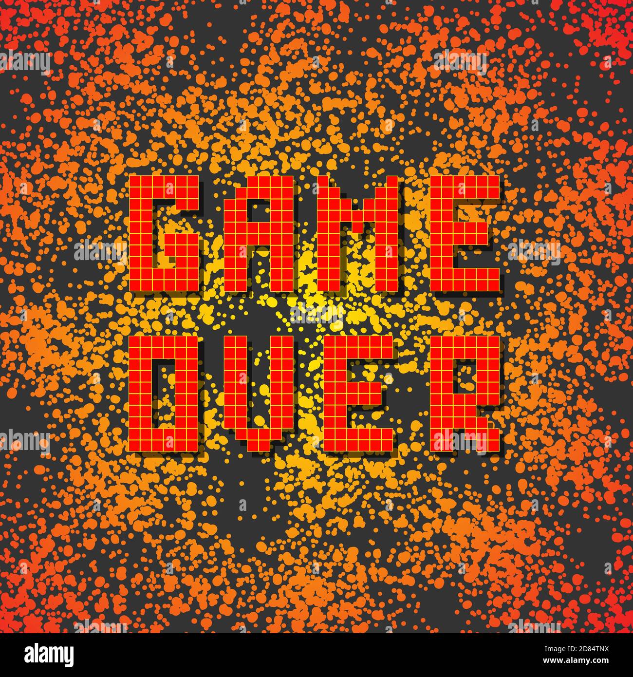 Retro Game Over Sign with Red Drops on Dark Background. Gaming Concept ...