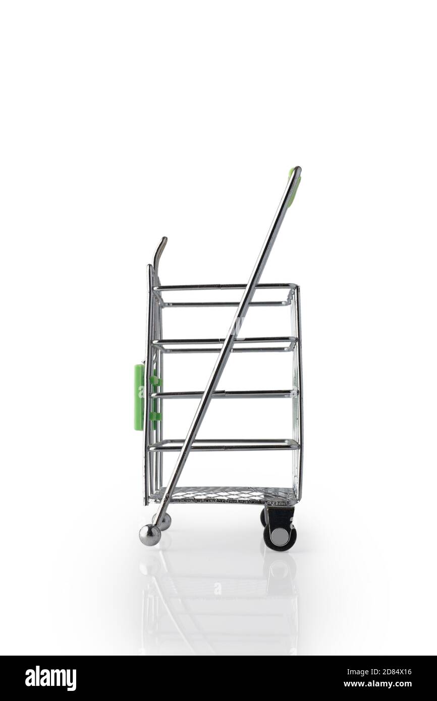 Empty cargo handling trolley white background isolated on white ...