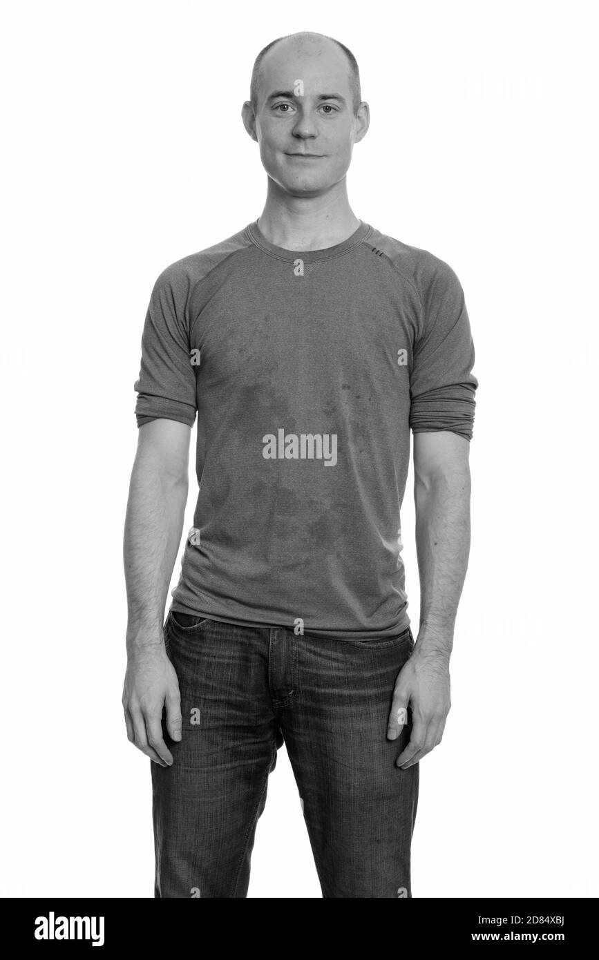 Portrait of handsome bald man looking at camera Stock Photo - Alamy