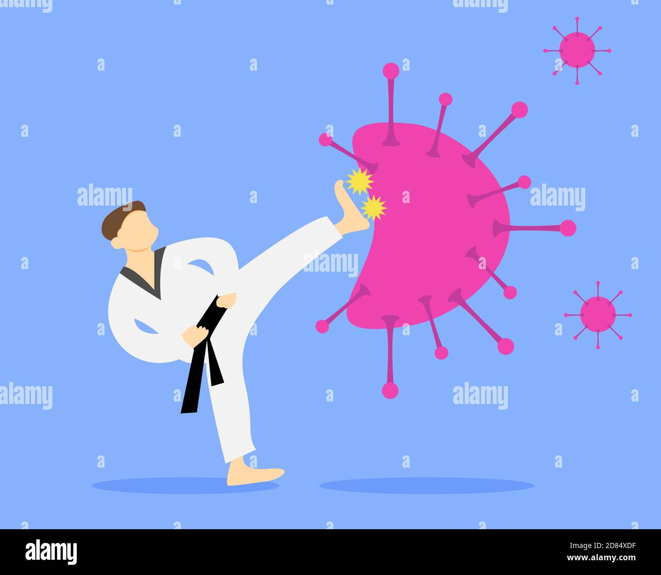 Illustration vector design of karateka is fighting and kicking the ...