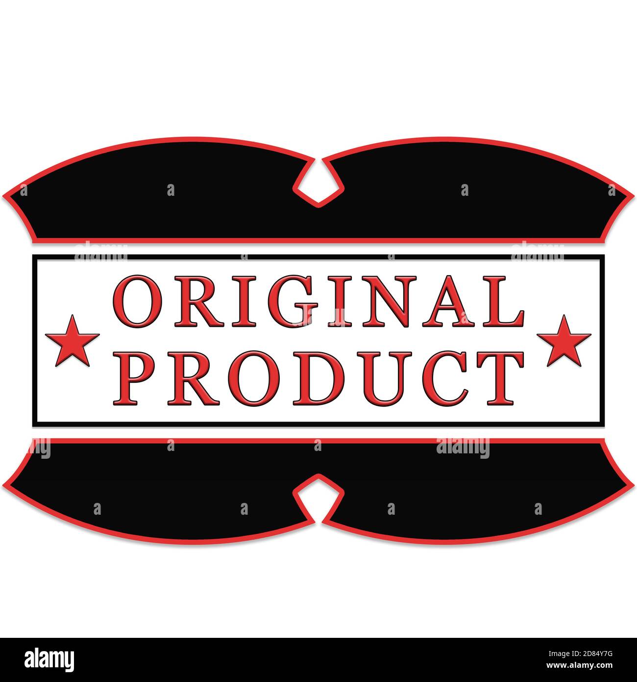 Original product black label on a white background Stock Photo - Alamy