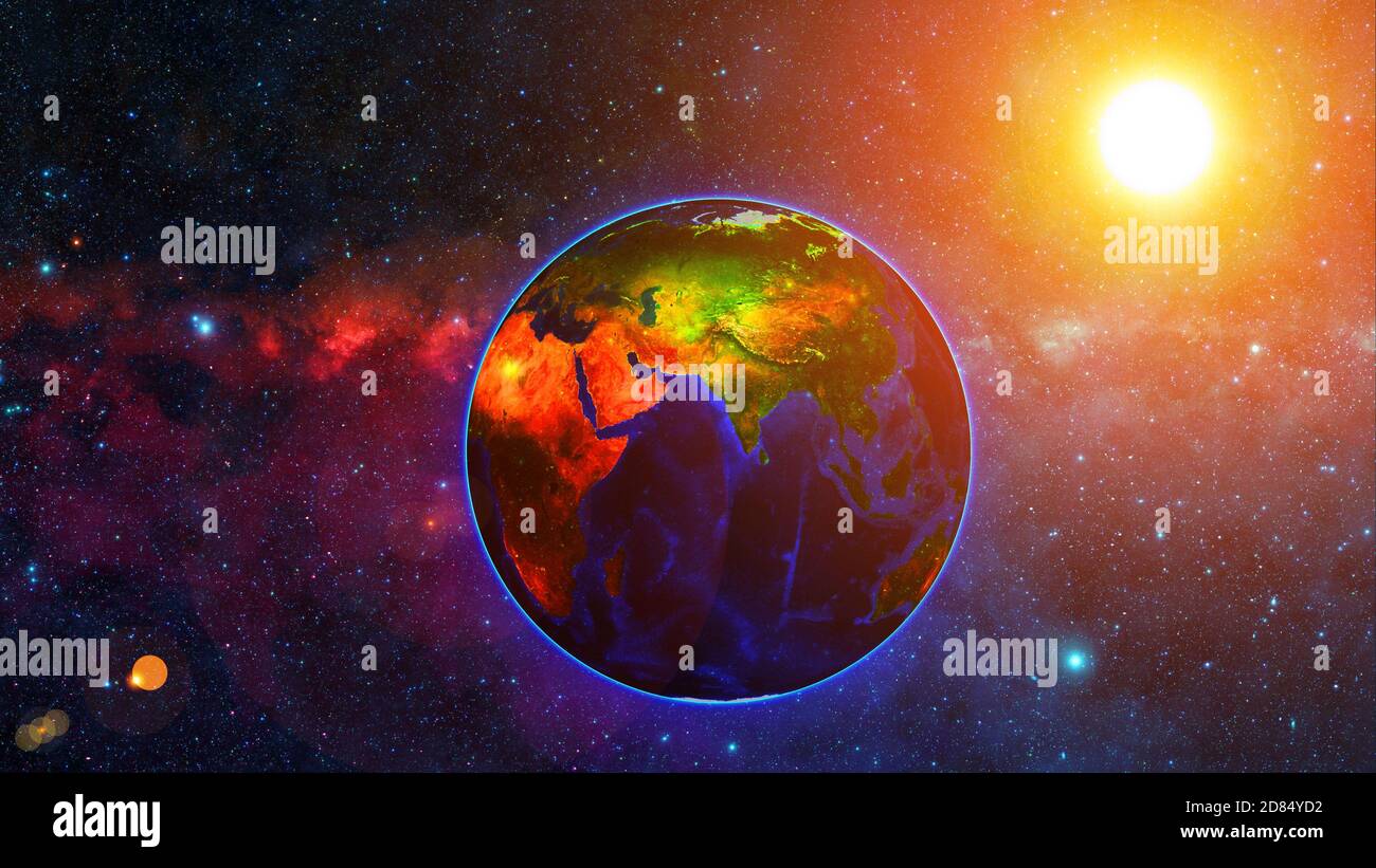 Planet Earth with a spectacular sunset Stock Photo - Alamy