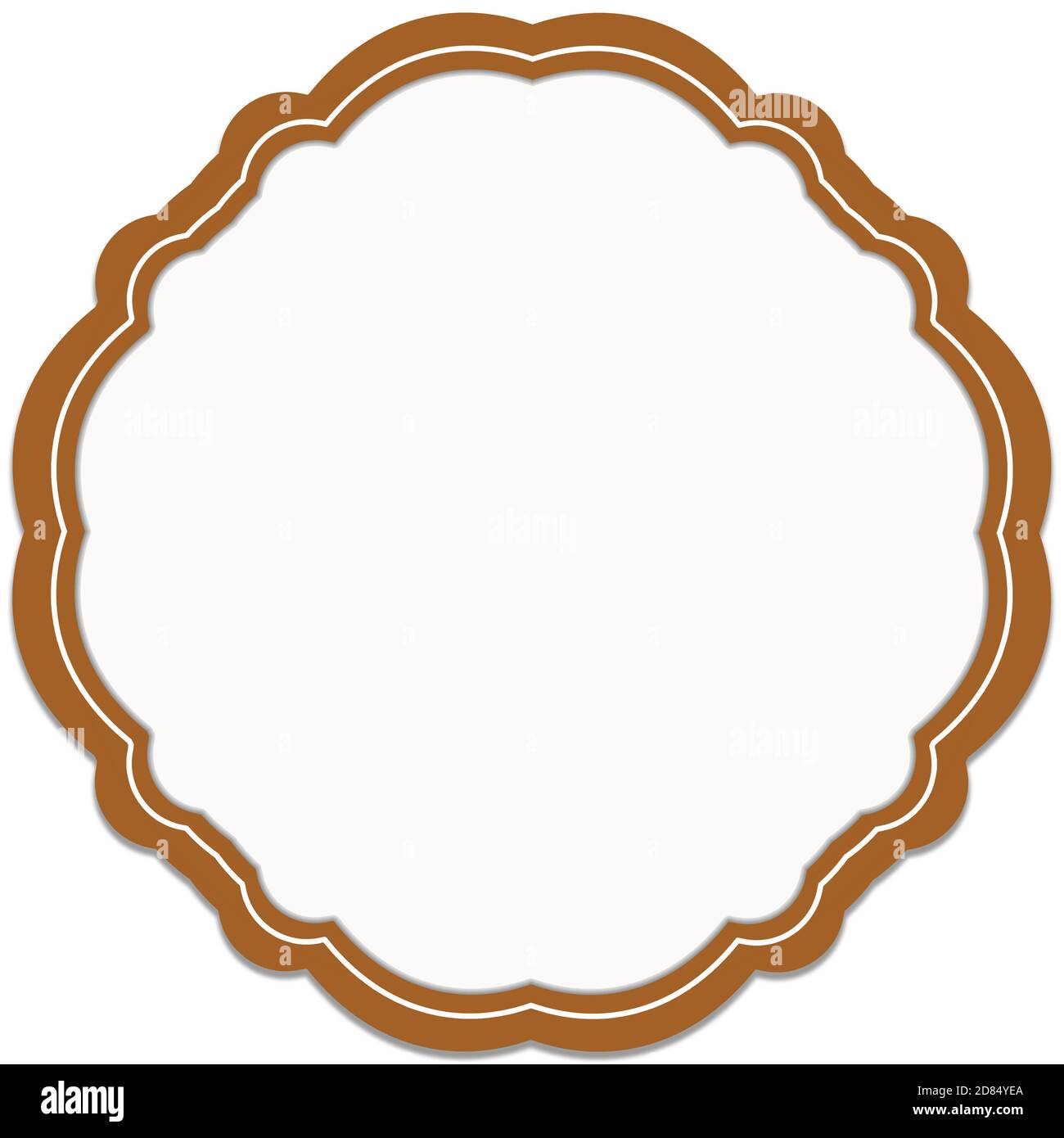 Brown empty vintage frame on a white background Stock Photo - Alamy