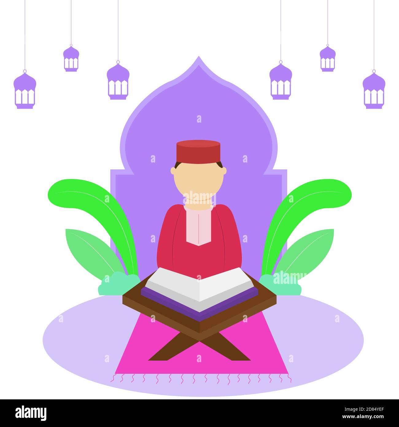 Reading Quran Vector