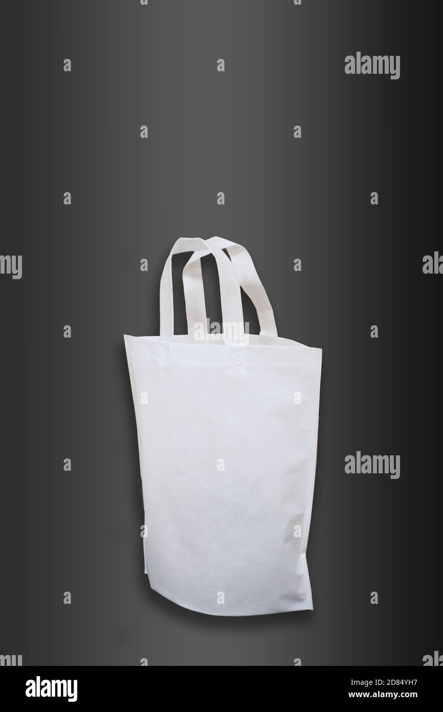 ECO Friendly Empty Bag on Black Background with copy space for text and ...