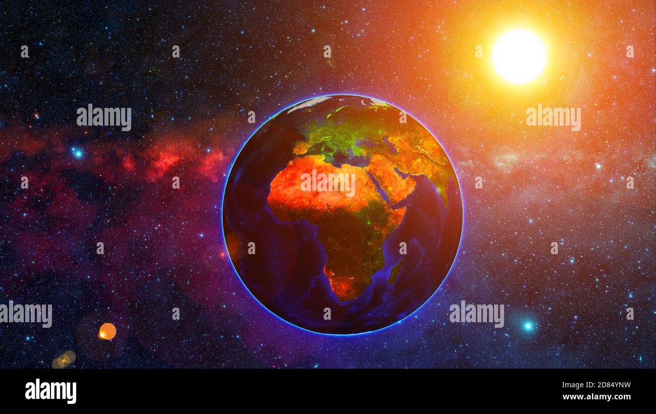 Planet Earth with a spectacular sunset Stock Photo - Alamy