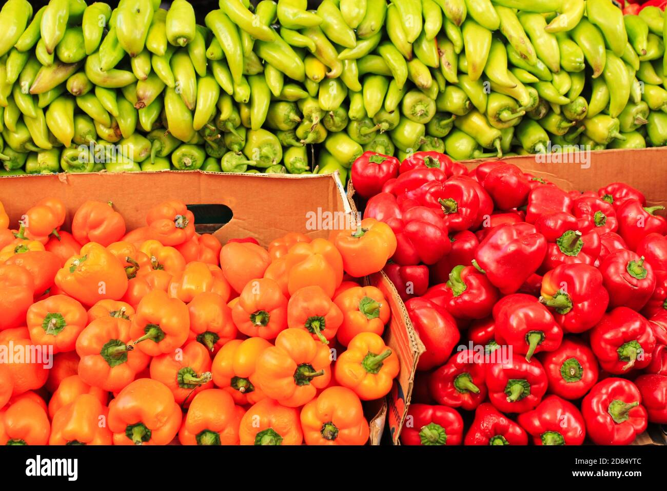 Peppers for sale at street market in Athens, Greece Stock Photo - Alamy