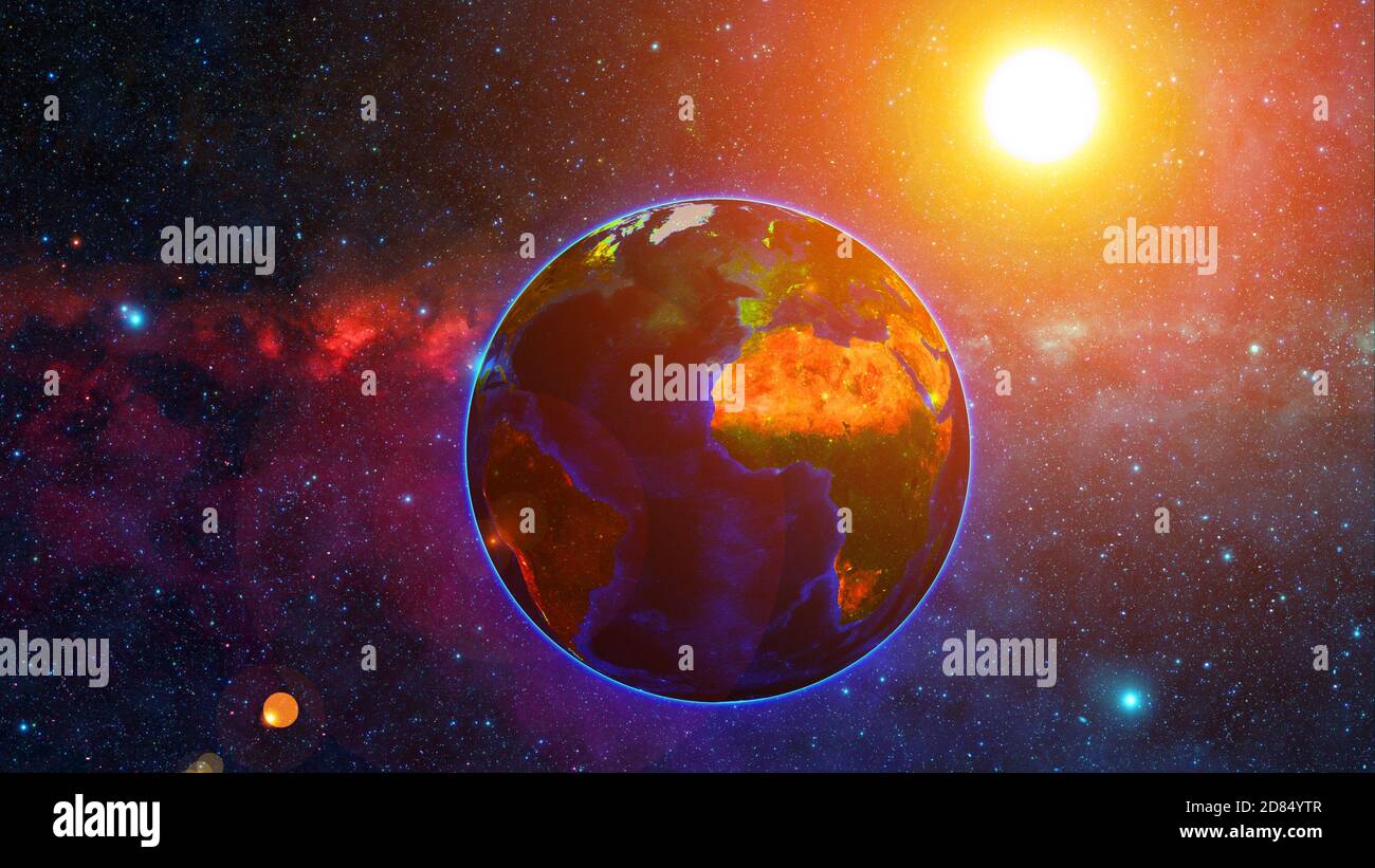 Planet Earth with a spectacular sunset Stock Photo - Alamy
