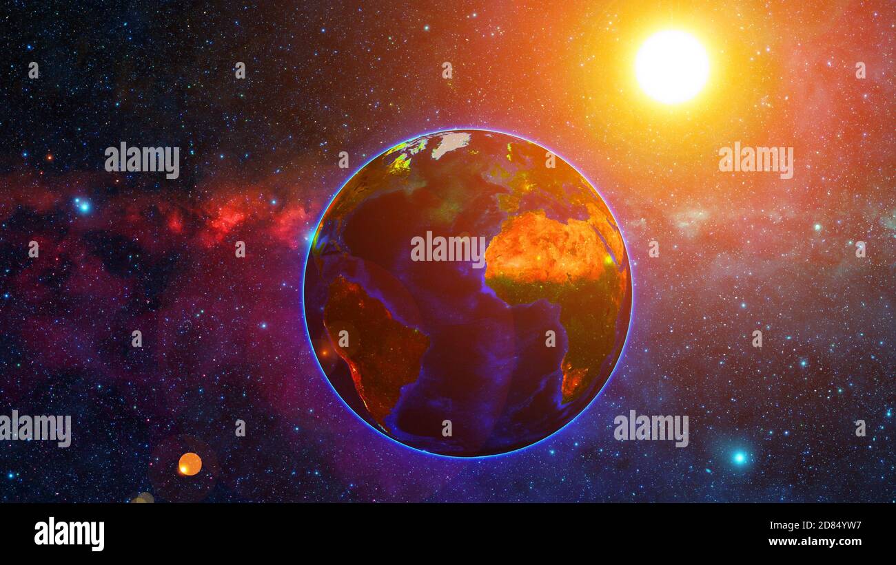 Planet Earth with a spectacular sunset Stock Photo - Alamy