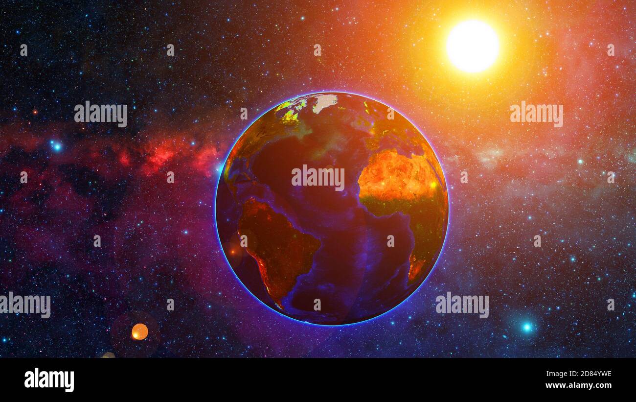 Planet Earth with a spectacular sunset Stock Photo - Alamy