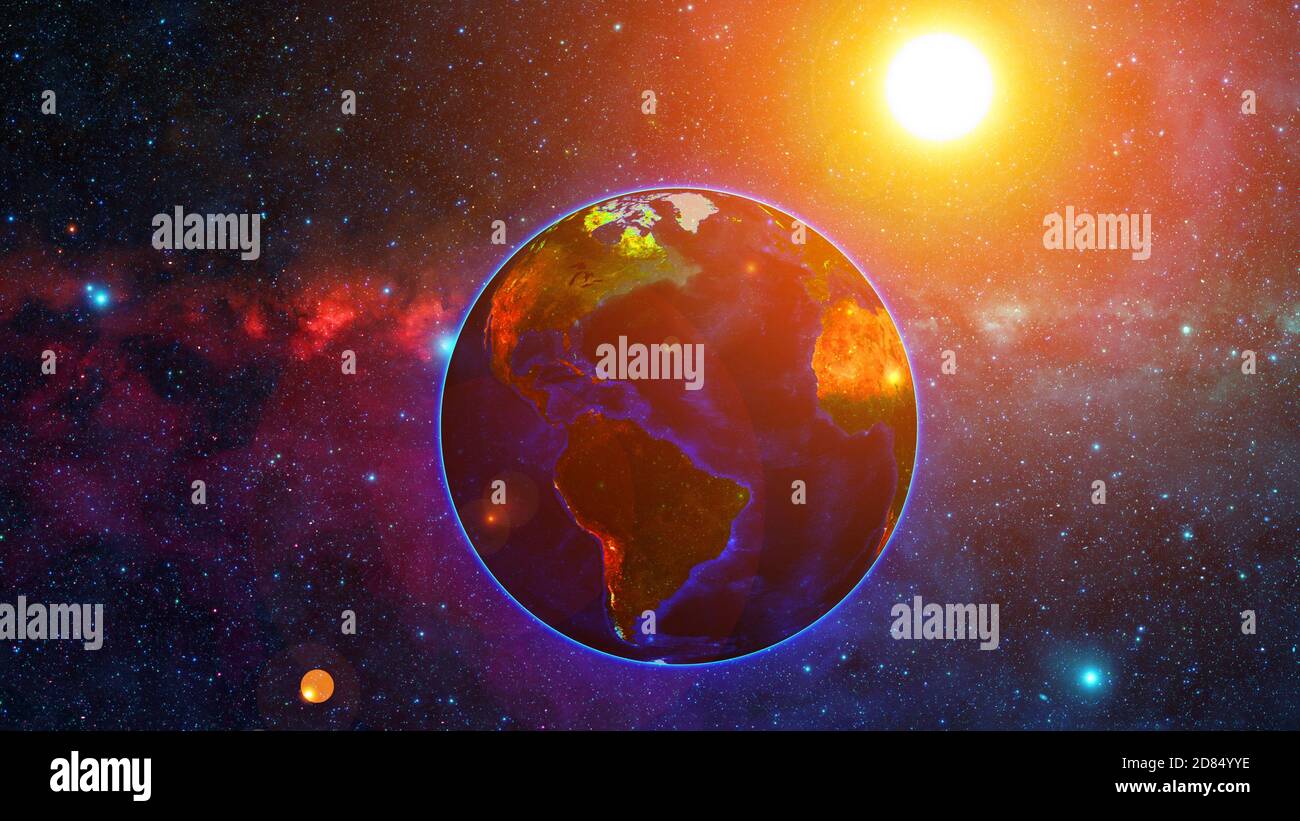 Planet Earth with a spectacular sunset Stock Photo - Alamy
