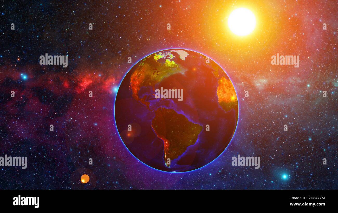 Planet Earth with a spectacular sunset Stock Photo - Alamy