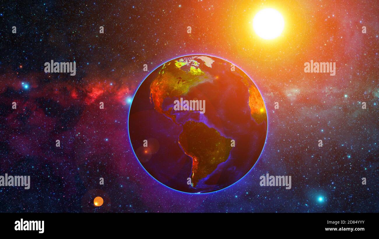 Planet Earth with a spectacular sunset Stock Photo - Alamy